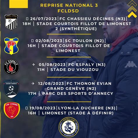 N3 Le Programme Des Matchs Amicaux