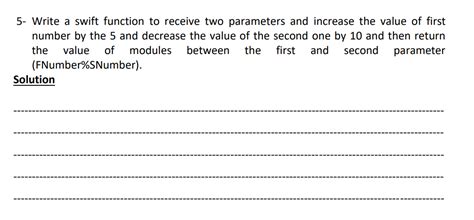 Solved Write A Swift Function To Receive Two Parameters Chegg