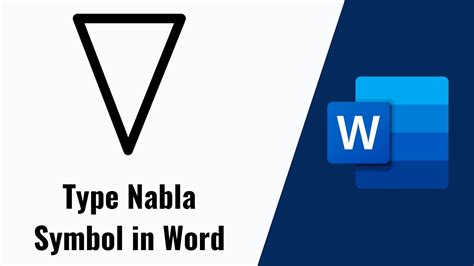 How To Type Nabla Symbol In Word Youtube