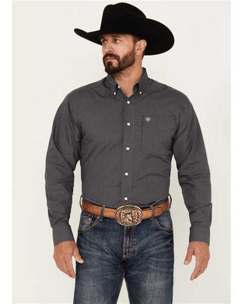 Ariat Mens Wrinkle Free Killian Checkered Print Long Sleeve Button