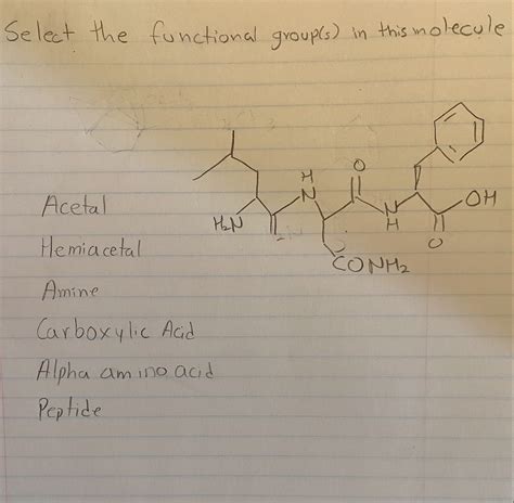 Solved Select The Functional Group S In This Molecule 12 Oh