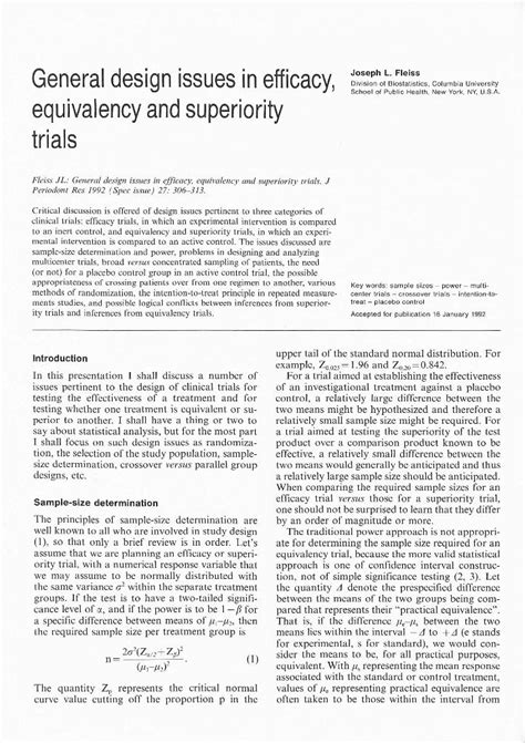Pdf General Design Issues In Efficacy Equivalency And Superiority