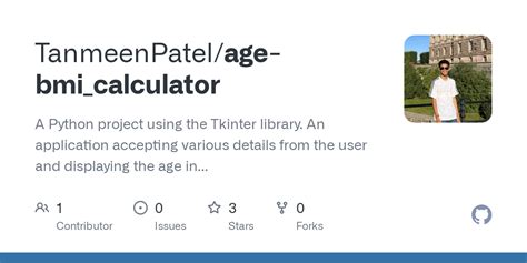 Github Tanmeenpatelage Bmicalculator A Python Project Using The Tkinter Library An