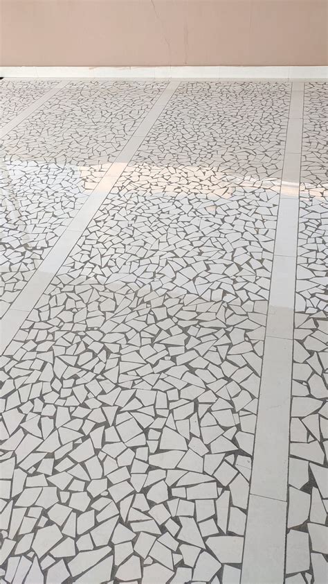 White Tiled Floor With Pink Wall