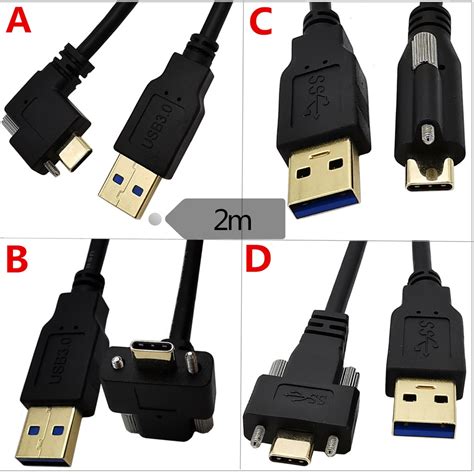 轉換線 鍍金usb3 1type C轉usb3 0公彎頭帶螺絲工業相機鎖平板面板充電線 音頻頻道轉換接頭 蝦皮購物