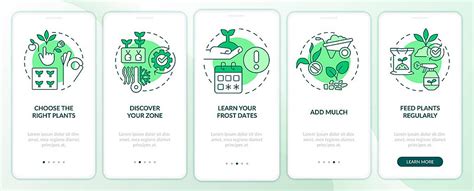 Gardening Tips Onboarding Mobile App Screen Guide Menu Interface Vector Guide Menu Interface