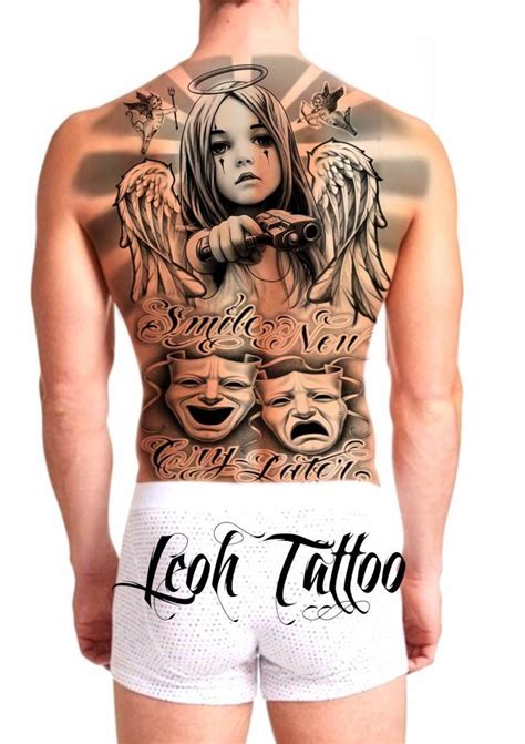 Fechamento De Costas Tattoo Anjo Chora Agora Ri Depois Tatuagem Na