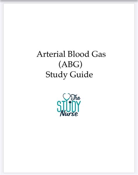 Arterial Blood Gas Abg Study Guide Version 2 Digital Etsy