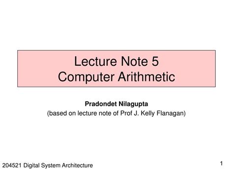 Ppt Lecture Note 5 Computer Arithmetic Powerpoint Presentation Free