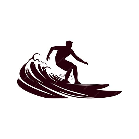 Premium Vector Silhouettes Of A Surfer Surfing The Waves On His Surfboard