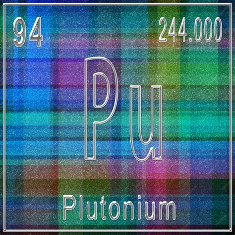Elemento Químico De Plutonio Signo Con Número Atómico Y Peso Atómico