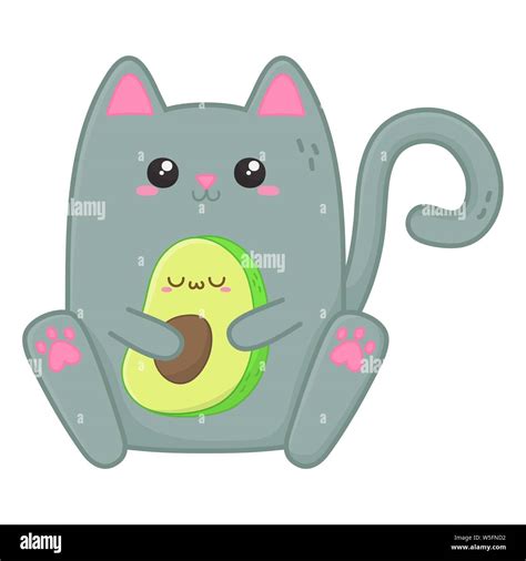 Cat Cartoon Design Kawaii Expression Cute Character Funny And Emoticon