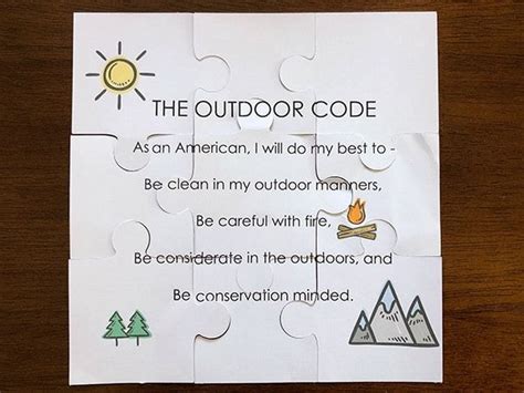 Cub Scout Outdoor Code Printable Puzzle