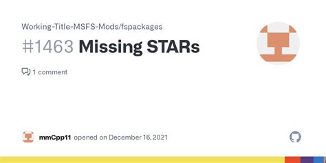 Missing Stars · Issue 1463 · Working Title Msfs Modsfspackages · Github