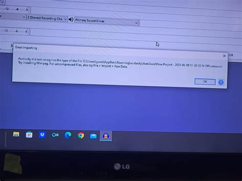 Error Importing Raudacity