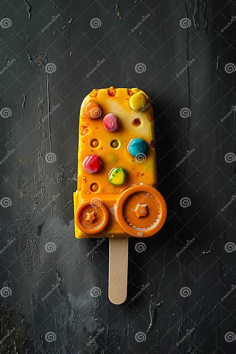 Popsicle With Candy On It On A Black Surface Stock Illustration Illustration Of Design Treat