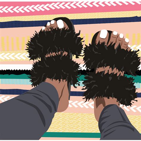 Black Fluffy Slides By Hailey On Dribbble