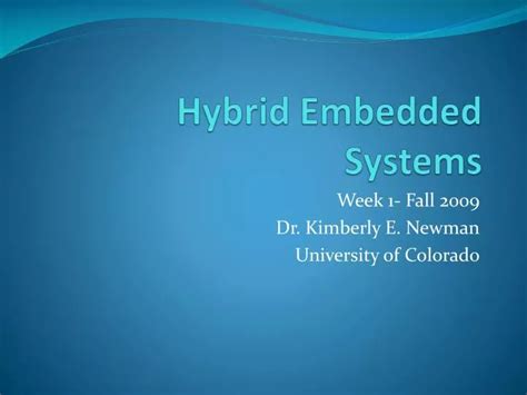 Ppt Hybrid Embedded Systems Powerpoint Presentation Free Download Id 1580961