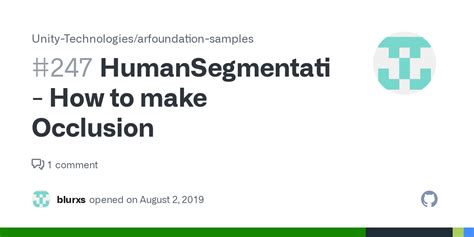 Humansegmentation How To Make Occlusion · Issue 247 · Unity