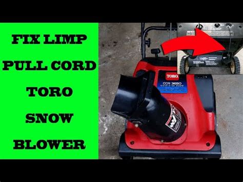 How To Fix A Limp Pull Cord On Toro Ccr Snowblower Youtube