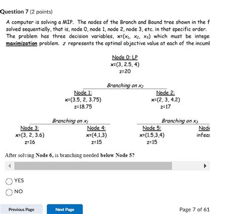 Solved Question 7 2 ﻿pointsa Computer Is ﻿solving A Mip