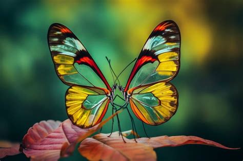 Premium Ai Image Ultramacro Capture Of Glasswing Butterflies