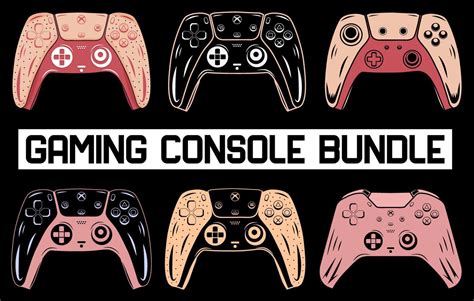 Game Controller Bundle Illustration Game Console Vector Set Gamepad