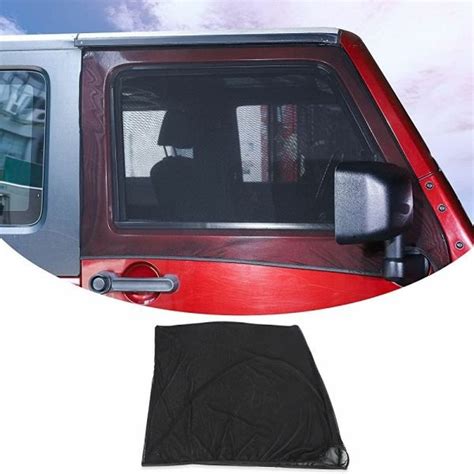 Cherocar 사이드 윈도우 햇빛 가리개 신축성 있는 범용 핏 메시 햇빛 가리개 모기장 자외선 차단 네트 통기성 메시 창문 커버 지프 랭글러 Tj Jk Jl 및