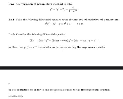 solved ex 7 ﻿use variation of parameters method to