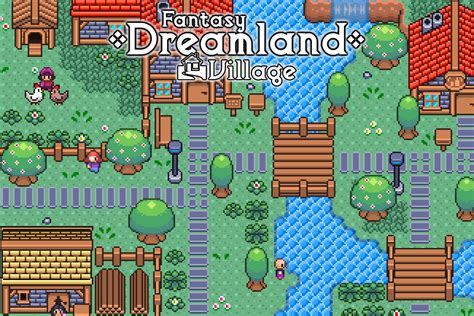 2d Topdown Village Tileset Fantasy Dreamland 2d Environments