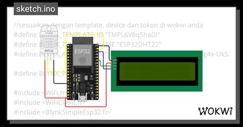 ESP32 DHT22 LCD 16X2 I2C BLYNK 2 Wokwi ESP32 STM32 Arduino Simulator