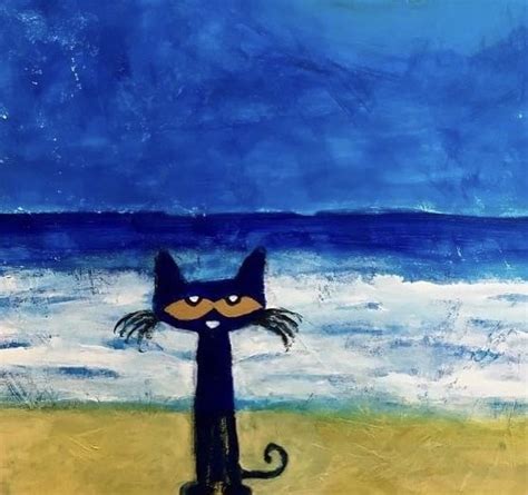 Pete On The Beach 0 In 2022 Pete The Cat Art Cat Art Illustration
