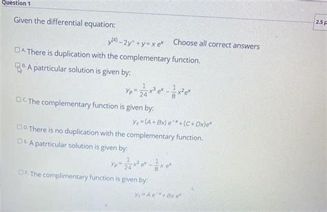 Solved Given The Differential Equation Y To The Power Of Chegg Com