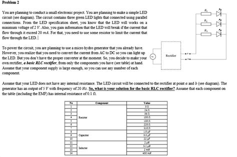 SOLVED Assume That Your LED Does Not Have Any Internal Resistance The LED Circuit Will Be