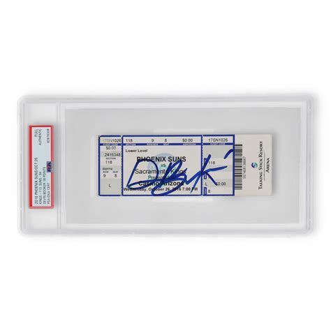 Devin Booker Signed 2016 Suns Vs Kings Full Ticket Psa Pristine