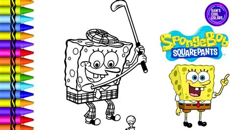 Coloring Spongebob Squarepants Playing Golf Coloring Page Crayola