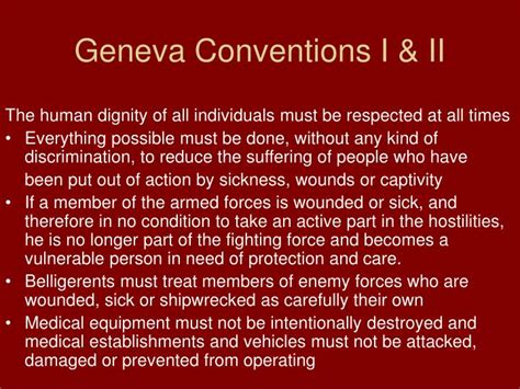PPT The Geneva Conventions And Human Rights During Wartime PowerPoint