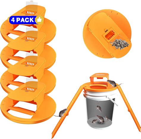 Mouse Trap Bucket Lid 2 Packs Bucket Lid Mouse Rat Traps Automatic Reset Mouse