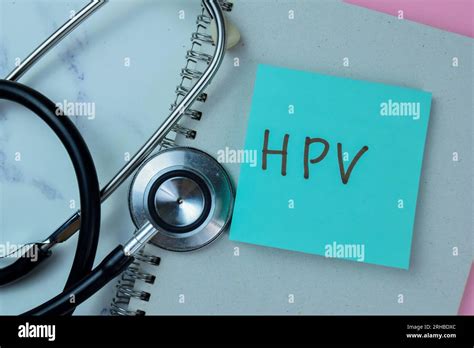 Concept Of Hpv Write On Sticky Notes With Stethoscope Isolated On
