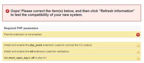 resolved fileinfo extension is not enabled installing prestashop for