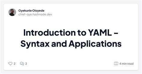 introduction to yaml syntax and applications