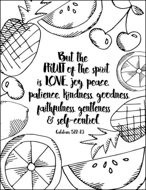 Fruit Of The Spirit Coloring Page Free Printable