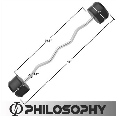 Rubber Fixed Barbell 110 Lb Pre Loaded Weight Ez Curl Bar 110 Lb