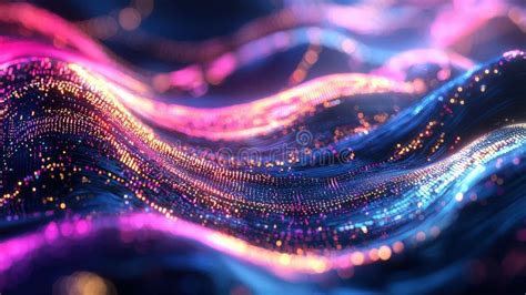 Abstract Wave Patterns In Vibrant Colors Creating A Dynamic Visual Of Light And Movement In A