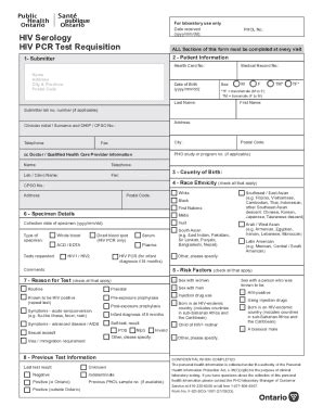 Fillable Online HIV Serology HIV PCR Test Requisition Form HIV Serology HIV PCR Test