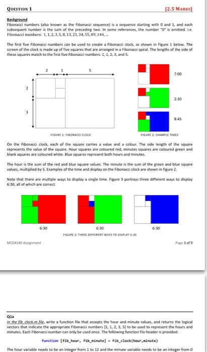 question 1 [2 5 marks s background fibonacci numbers