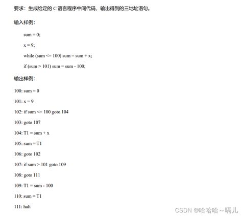 《编译原理》实验三：中间代码生成器 Lex Yacc 版 Csdn博客