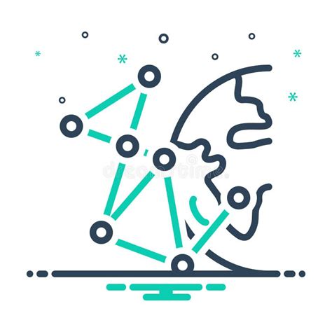 Mix Icon For Global Data Global And Network Stock Vector