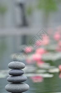 Zen Spa 石头水池反射温泉季节花瓣公园花园植物学岩石冥想高清图片下载 正版图片320773709 摄图网