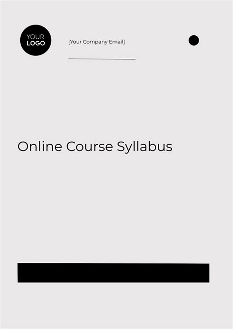 free online course syllabus outline template to edit online